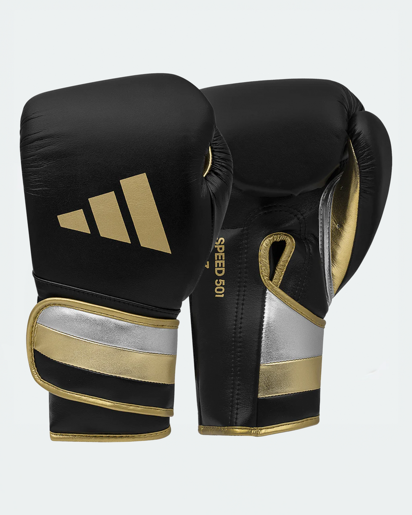 Guantes Adidas Adi-Speed 501 Pro Negro/Dorado – BoxingHubmx
